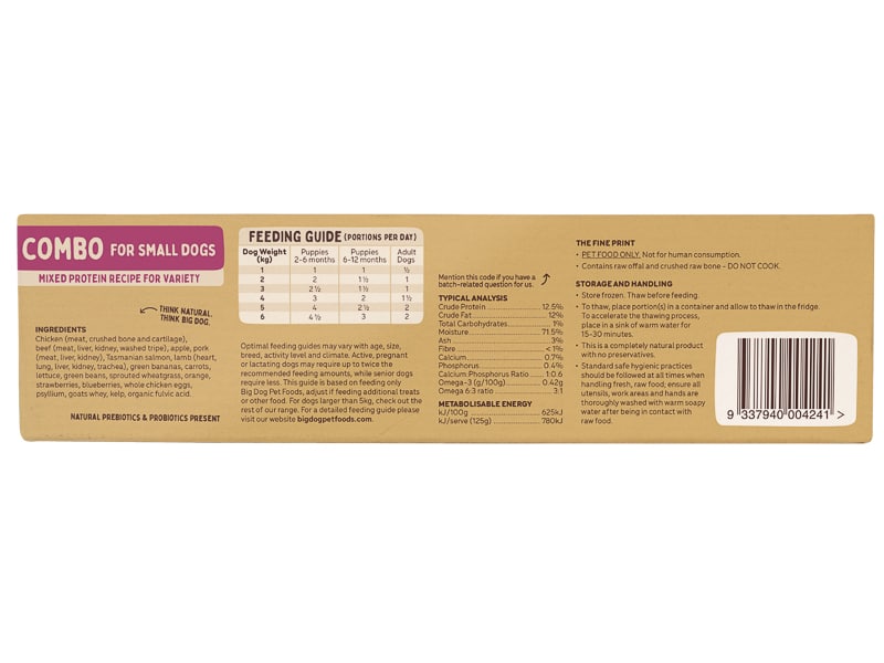 Combo Raw Dog Food by Big Dog | Complete 5 Protein Blend
